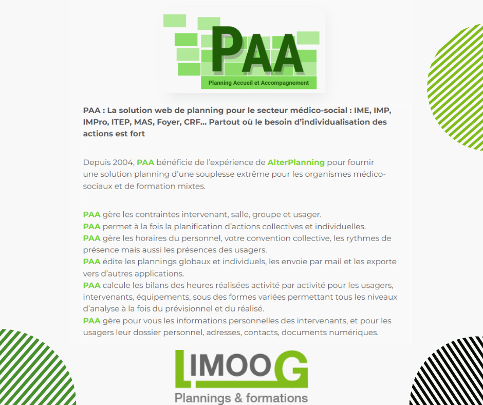 Les points importants de PAA 👍 - Logiciel de planning automatique